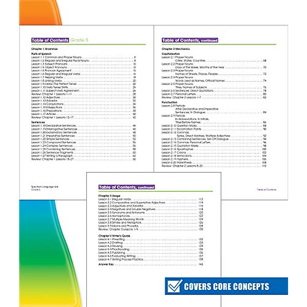 Spectrum Language Arts, Grade 5