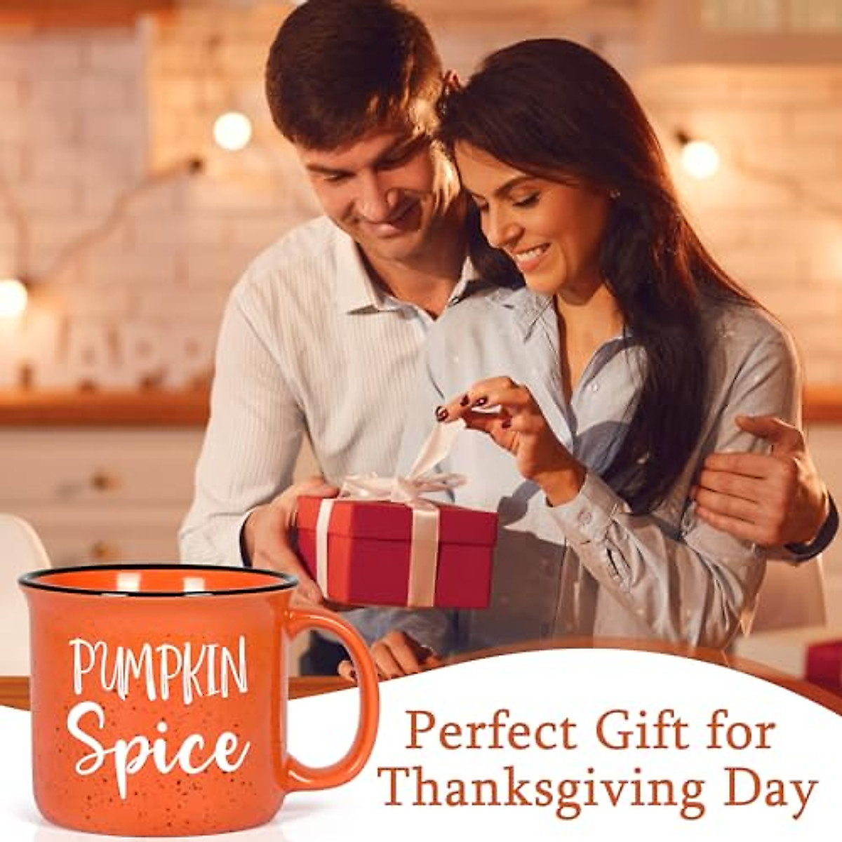 YHRJWN - Fall Coffee Mug, Pumpkin Spice Coffee Mug, Autumn Mug, Fall Cup, Thanksgiving Halloween Mug, Fall Autumn Decor, Thanksgiving Christmas Gifts for Women Men, Orange 15 Oz