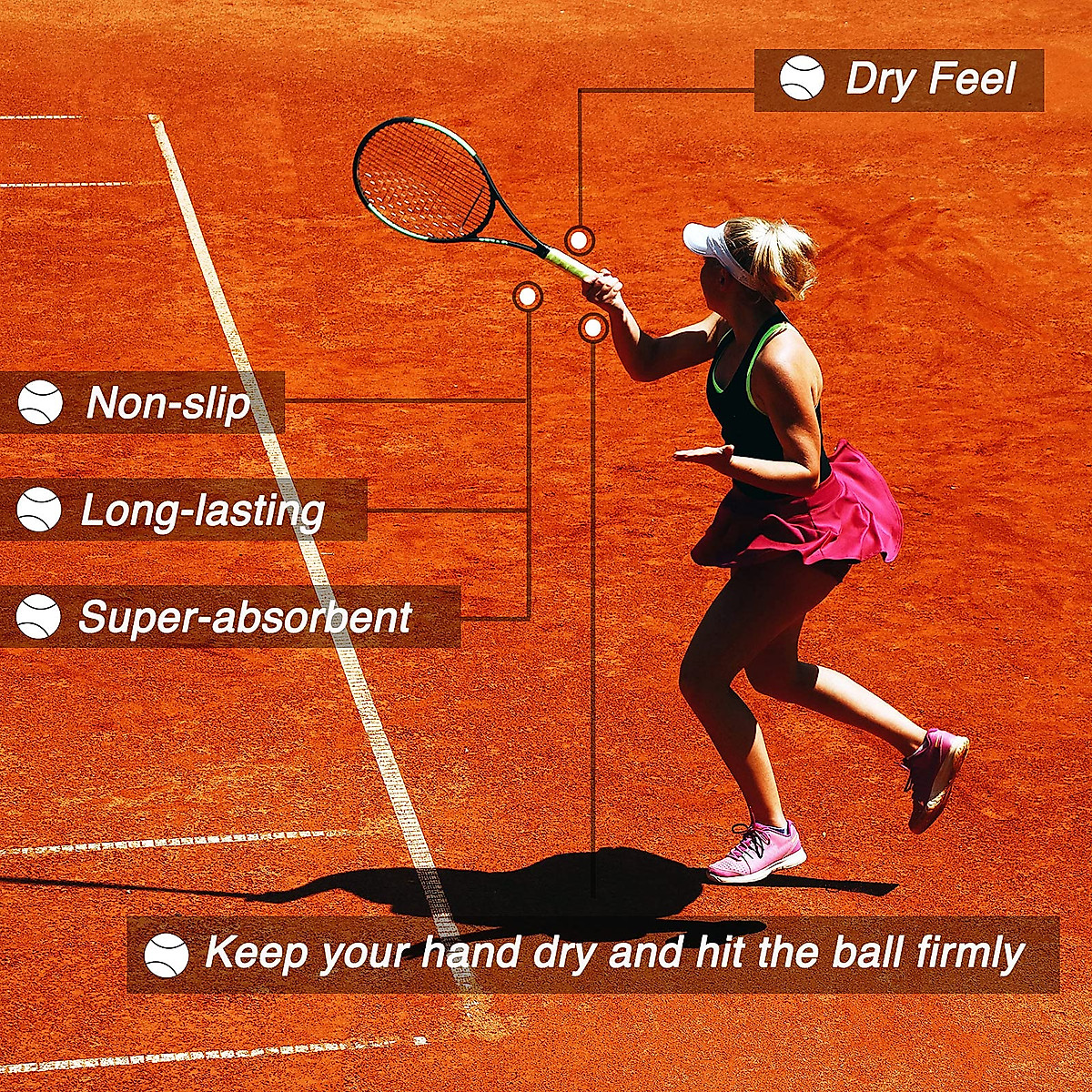 Tannius Dry Feel Tennis Overgrip (Pack of 9), Long-Lasting Tennis Racket Grip Tape, Super-Absorbent and Non-Slip Racquet Grip (Mixed Colors)