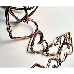 Vine Hearts Rustic Garland for Bridal Shower, Fall Wedding Reception Head Table, Baby Showers - In Choice of Length