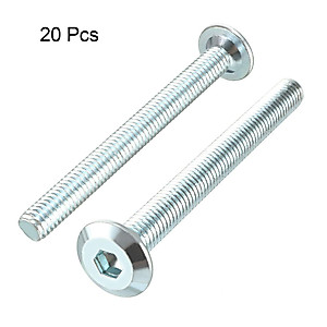 uxcell M6x60mm Furniture Bolts Hex Socket Screws Fastener Zinc Plated 20pcs