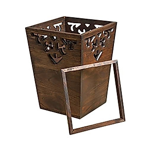 Trash Bin Trash Can Wastebasket Wood Trash Can Wastebasket Garbage Container Bin for Bathrooms Powder Rooms Home Offices Garbage Can Waste Bin (Color : OneColor, Size : 23 * 30cm)