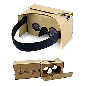 Vr Goggles Cardboard Vr Goggles Cardboard Virtual Reality Glasses 3D Vr Headset Virtual Reality Box 3D Virtual Reality Glasses Box DIY Vr Viewer for Smartphones Khaki