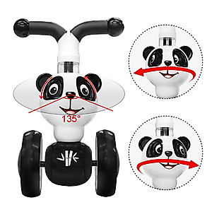 Baby Balance Bikes for 1 2 3 Year Old Boys Girls, Riding Toys for 10-36 Month Toddler | No Pedal Infant 4 Wheels Baby Bicycle | Best First Birthday New Year Holiday (Panda)