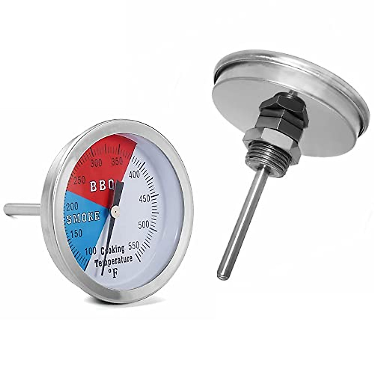2 Pack BBQ Grill Temperature Gauge, 3 inch Dial Face Charcoal Barbecue Grill Smoker Thermometer Gauge