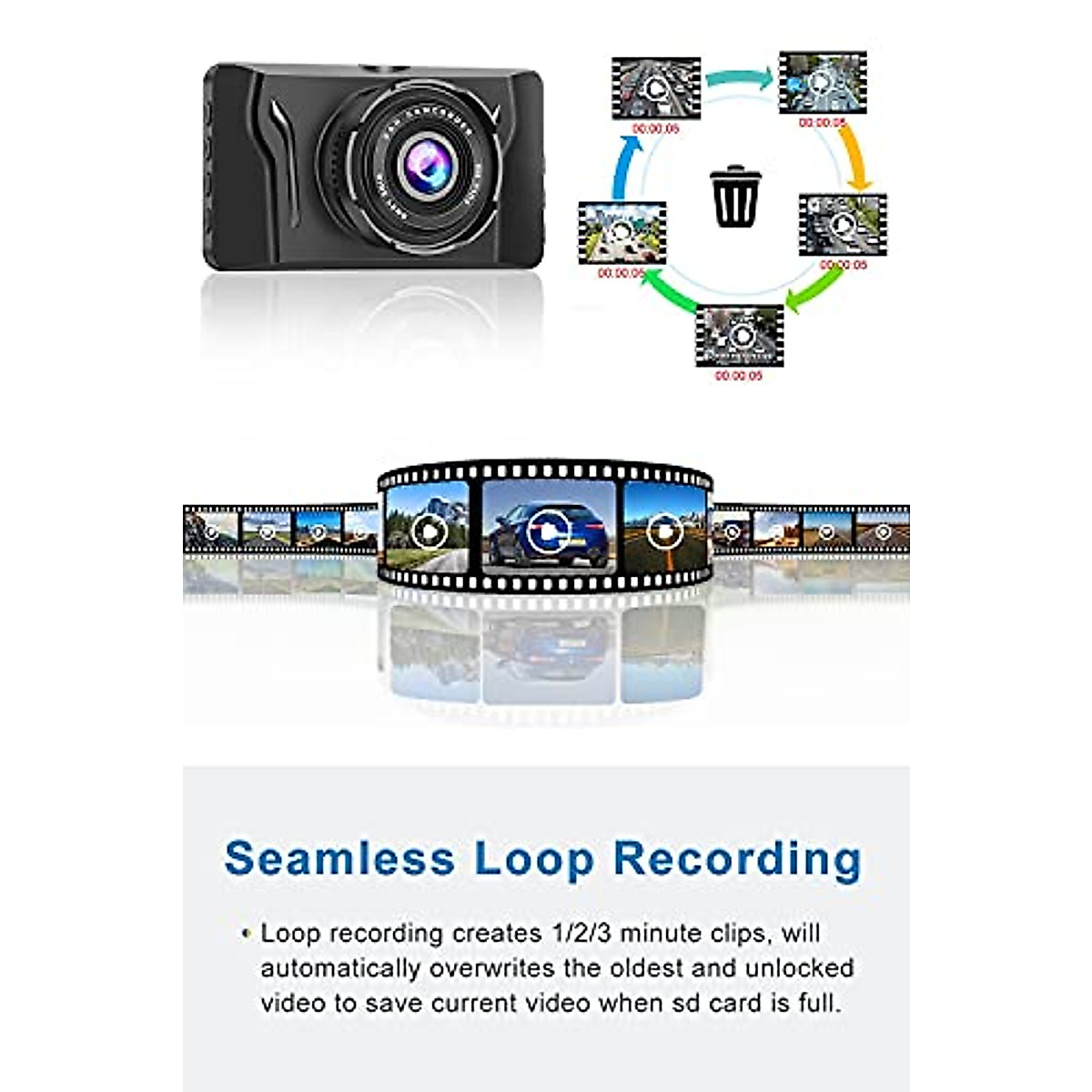 Dash Cam for Cars 1080P FHD Car Dash Camera CHORTAU 2023 New Version Car Camera Recorder 3Inch Screen Dashboard Camera with 170° Wide Angle, Super Night Vision, WDR, Loop Recording, Parking Monitor