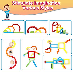 Montessori Toys for 2 Year Old Boys Girls Wooden Toys for Toddlers 1-3, 26 Pcs Wooden Stacking Toys for Preschool Kids