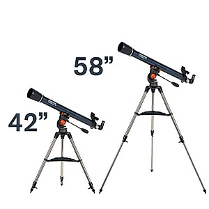 Celestron - AstroMaster 70AZ Telescope - Refractor Telescope - Fully Coated Glass Optics - Adjustable Height Tripod – Bonus Astronomy Software Package