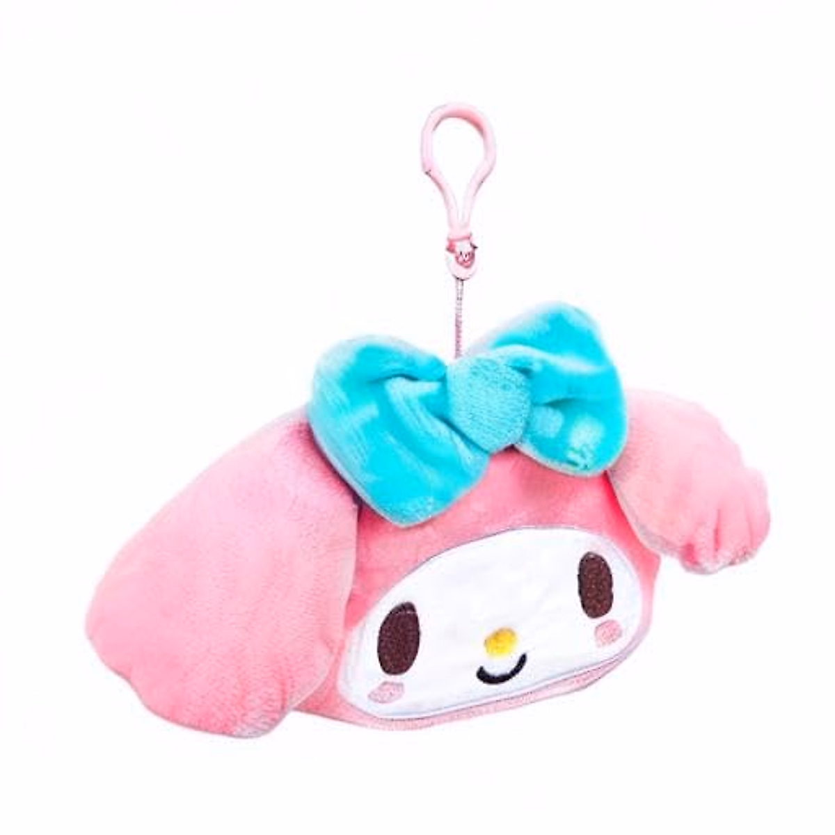 My Melody Cute Soft Pink Plush Coin Wallet Pouch Bag w/Bag Clip
