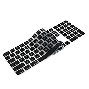 ProElife Ultra Thin Silicone Keyboard Cover Skin for 2023-2021 Magic Keyboard with Touch ID and Numeric Keypad Model-A2520 U.S Enter Protector (3 Keys ON The Left of The Space BAR) (Black)