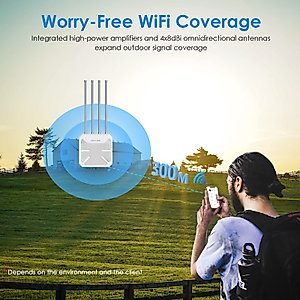 WAVLINK Outdoor WiFi 6 Wireless Access Point, AX1800 WiFi 6 Extender Long Range, Support Active PoE, 4x8dBi Antennas,Work with Starlink/Repeater/Router,IP67,Up to 128 Devices for Farm,Yard,RV,Campsite