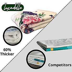 Baby Monthly Milestone Blanket Girl - Extra Soft, Large (60"X40") Thick Fleece - Baby Growth Chart Blanket - Baby Age Blanket for Photos - Baby Month Blanket - Includes Headband, Floral Wreath, Frame