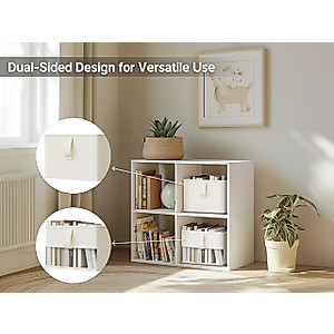 Vailando Foldable Storage Bins with Clear Window, Fabric Organizer for Closet, Shelves & Cubes - Breathable, Odor-Free Storage Boxes for Towels, Clothes, Toys, Books - 14.75"x10.25"x8", White, 3-Pack