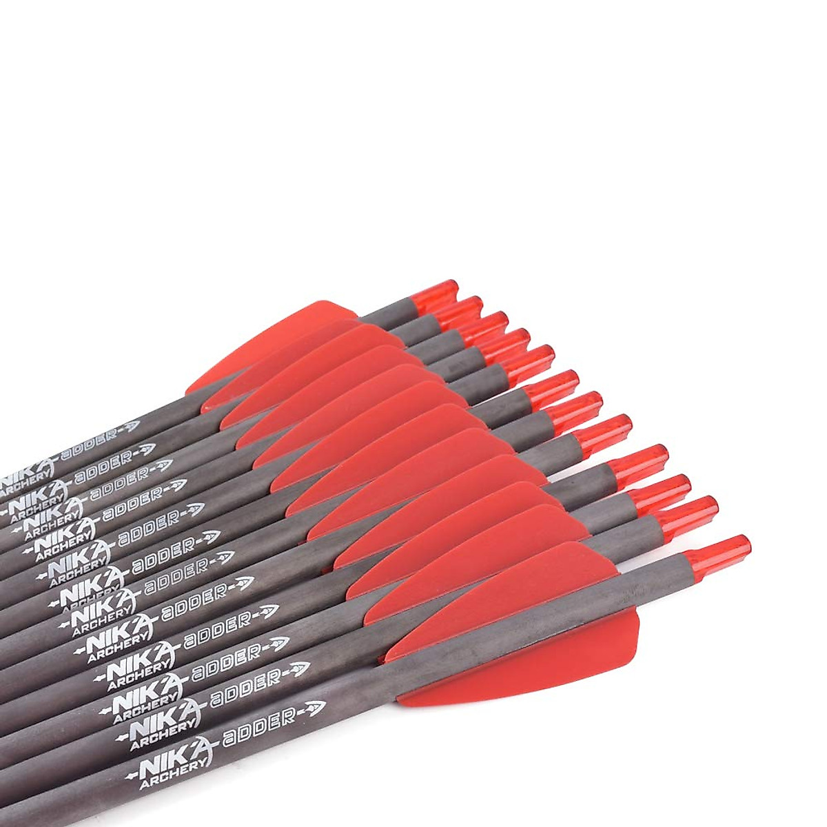 ELONG OUTDOOR 7.5" inch R9 Crossbow Bolts Carbon Arrows 2" Red Vanes with 100grain tips for Hunting Shooting Targeting