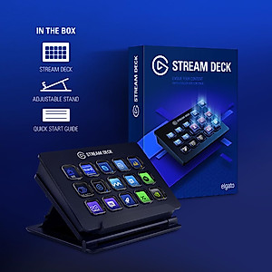 Elgato Stream Deck Classic - Live Production Controller With 15 Customizable LCD Keys And Adjustable Stand, Trigger Actions In OBS Studio, Streamlabs, Twitch, Youtube And More, PC/Mac