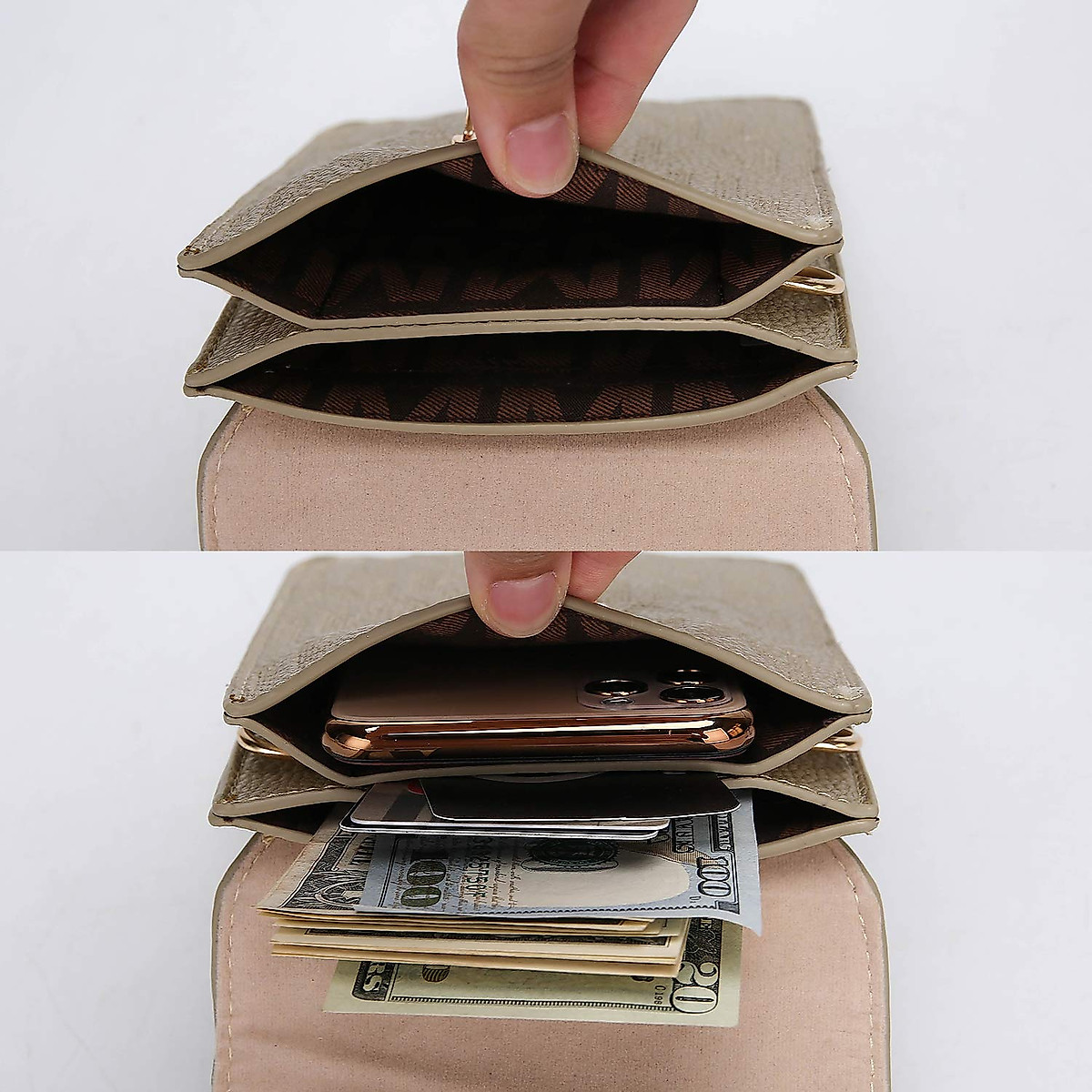 MKF Small Crossbody Cell Phone Purse Wallet for Women – PU Leather Cellphone Bag – Case with Shoulder Strap