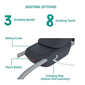 Dream On Me Comfort Me Baby Swing in Dusty Pink with Music and Vibration, 3 Speed Compact Portable Infant Swing and Remote Control, Portable Baby Swing for Indoor and Outdoor