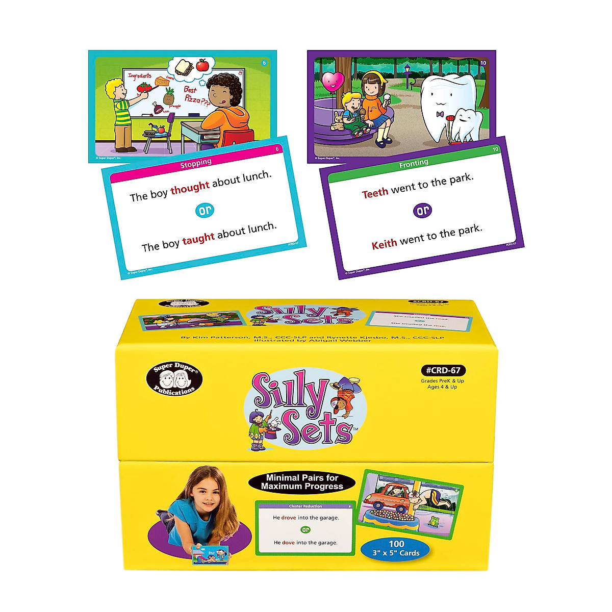 Super Duper Publications |Silly Sets Minimal Pairs for Maximum Progress Fun Deck | Listening Skills and Language Development Flash Cards | Educational Learning Materials for Children