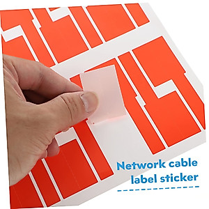 NOLITOY 60 Sheets Network Cable Label Sticker Wire Labels Cord Labels Tags Self- Adhesive Cable Marker Heat Shrink Wire Label Cable Tags Wire Tags Stickers Computer Cable Synthetic Paper