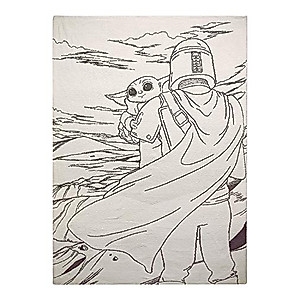 Barefoot Dreams CozyChic The Mandalorian Throw Cream/Graphite One Size, 54"x72" (DNHCC1990-121-00)