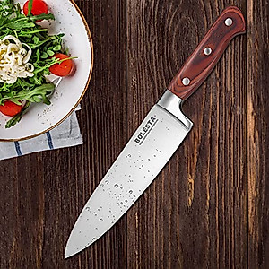 BOLESTA Chef Knife, Super Sharp Chef's Knife, 8 inch Professional Kitchen Knife,German High Carbon Stainless Steel Cutting Meat Knives, Safflower Pear Handle with Gift Box
