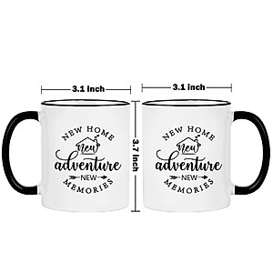 Cabtnca House Warming Gifts New Home, New Home New Adventure New Memories Mug set, Housewarming Gift, New Home Gifts for Home, Housewarming Gifts for New House Couple Women, 11Oz Pack of 2