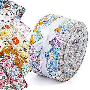 45PCS Fabric Jelly Rolls, Jelly Roll Fabric Strips for Quilting, Patchwork Craft Cotton Quilting Fabric, Quilting Fabric, Plain Weave Cotton Fabric (Light Color Series)