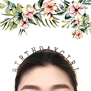 Dadam Birthday Tiara Gold Birthday Girl Headband Birthday Girl Tiara Party Hair Accessories