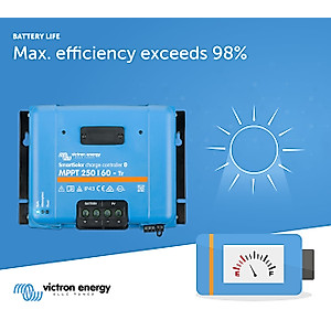 Victron Energy SmartSolar MPPT Tr 250V 60 amp 12/24/36/48-Volt Solar Charge Controller (Bluetooth)