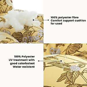 ARTPLAN Outdoor Bench Cushion for Patio Furniture,Tufted Patio Loveseat Cushion for Wooden Metal Wicker Bench Chair,48"X18"X4",Floral,Beige