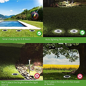 VVoodeinck 12 Pack LED Garden Lamp Solar Outdoor Waterproof Garden Floor Garden Lamp Outdoor Solar Lamp Courtyard Waterproof Floor Lamp Solar Buried Lawn Lamp(White Light)