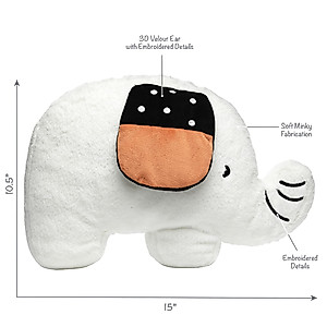 Lambs & Ivy Jungle Elephant Pillow Plush White