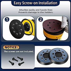 3 Packs 5 inch 8 Hole Hook and Loop Sander Pad Replacement Parts for DeWalt DWE64233 & N329079 Compatible with DWE6423/6423K, DWE6421/6421K, DWE6421-B2, DWE6421-B3, DWE6421-BR, DCW210B Orbital Sander