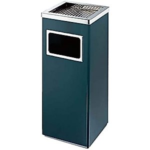 Trash Bin Trash Can Wastebasket Trash Can Outdoor Square Large Garbage Bin Stainless Steel Waste Bin with Ashtray Hotel Lobby Garbage Can Waste Bin (Color : OneColor)
