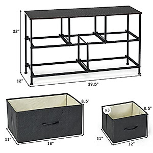 Nightstand Bedside Table Drawer Cabinet Cube Storage Cabinet Wide Dresser Organizer Unit W/5 Easy Pull Fabric Drawers Storage Cabinet Is Designed In A Simple And Fashionable Style Storage Tower Dresse