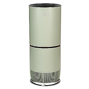 Hunter Fan Company HP670 True HEPA Air Purifier for Allergies, Removes Dust, Smoke, Mold, and Pollen, Covers up to 195 Sq. Ft., Digital Tall Tower, Sage