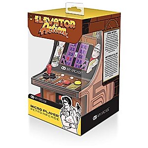 My Arcade Micro Player Mini Arcade Machine: Elevator Action Video Game, Fully Playable, 6.75 Inch Collectible, Color Display, Speaker, Volume Buttons, Headphone Jack, Battery or Micro USB Powered