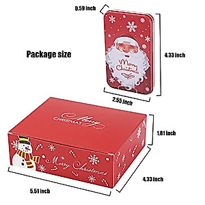 MASSTAR Gift Card Holder Small Gift Tin Boxes for Christmas Geeting FOR Cards,Money,Keys.Gift Card Box with Kraft Paper Hoop Good For Christmas Stocking Stuffers.6 pack set（4.33 ×2.6 * 0.6 in.