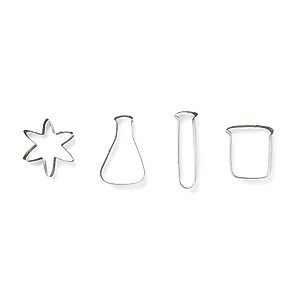 Fox Run Science Cookie Cutter Set, Chemistry Lab Cookie Cutters, Set of 4