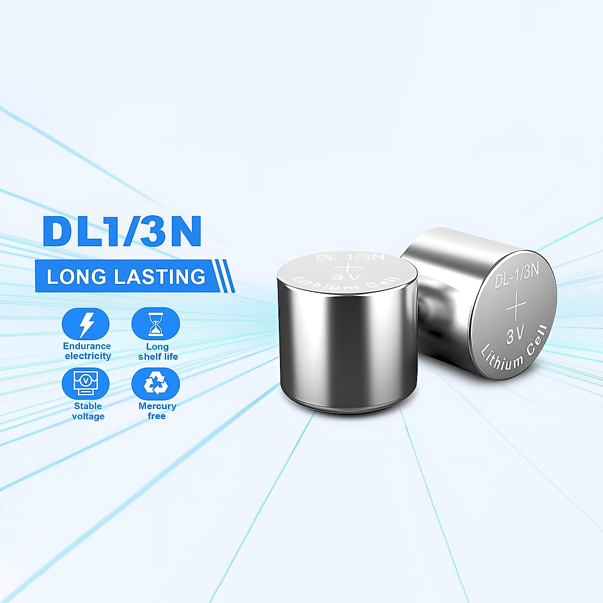 Synergy Digital DL1/3N Batteries, Compatible with Duracell DL1/3N Battery (3V, Lithium), Combo-Pack Includes: 4 x DL13N Batteries