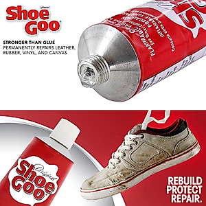 Shoe Goo Repair Adhesive for Fixing Worn Shoes or Boots, Clear, 3.7 Ounce (109.4mL), 10 Snip Tip Applicator Tips and Pixiss Spreader Tools Set.