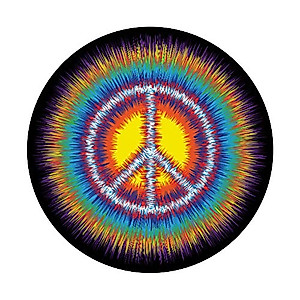 Sunburst Peace SIgn Groovy 70s Retro Peace Sign PopSockets PopGrip: Swappable Grip for Phones & Tablets
