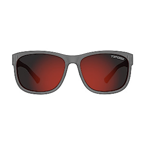 Tifosi Optics Swank XL Sunglasses (Satin Vapor, Smoke Lens with Red Mirror)
