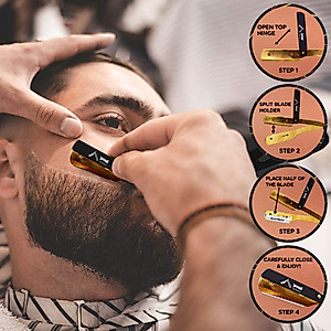 Jecudi Professional Hair Cutting Scissors Set - Handmade Japanese Stainless Steel, Includes Barber Scissors, Hair Shears, Tweezers, Razor, 10 Blades, Comb, 2 Hair Clips & Cleaning Cloth.