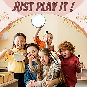 Konohan 8 Pieces Kids Hand Drums Wooden Frame Drum with Drum Stick, 12 Inch 10 Inch 8 Inch 6 Inch Educational Musical Instruments for Adults Drums Beginners for Home School Party Supplies, 2 Colors