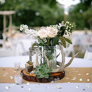 WenmthG 2.11 oz/ 60 g Silver Love Just Married Confetti, 800Pcs Wedding Table Confetti Decoration, Engagement Party Decorations, Glitter Confetti for Bridal Shower Wedding Bachelorette Party Couples