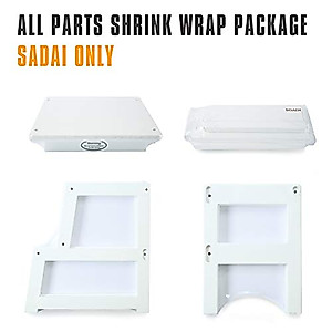 SDADI Kids Kitchen Step Stool with Safety Rail- for Toddlers 18 Months and Older, White LT01W