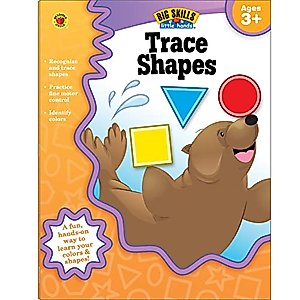 Big Skills for Little Hands® Trace Shapes Workbook—Learning Shapes, Colors, Fine Motor Skills, Tracing Activity Book for Preschool–Kindergarten (32 pgs)