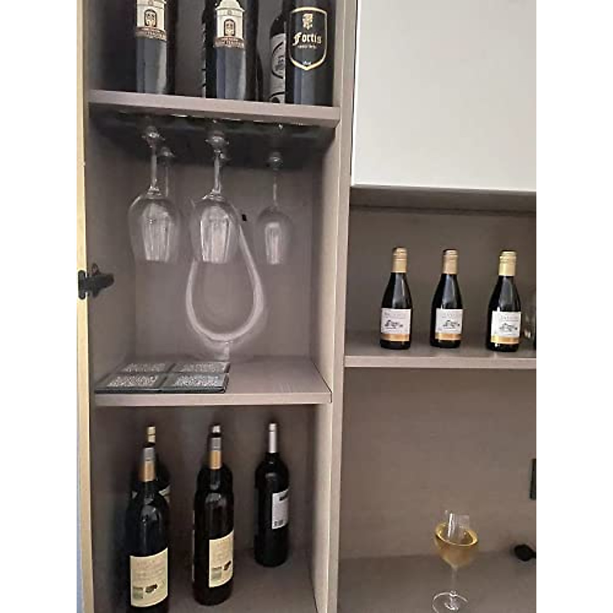 Diamond Glass Coasters for Coffee Table - Crystal Coasters for Drinks, Cup Coaster Set Silver Decor for Bar and Home Parties (4x4 inch, Square Silver)