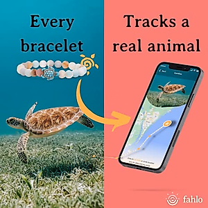Fahlo Sea Turtle Tracking Bracelet, Elastic, Supports The Sea Turtle Conservancy, one Size fits Most for Men and Women (Coral Reef Pink)
